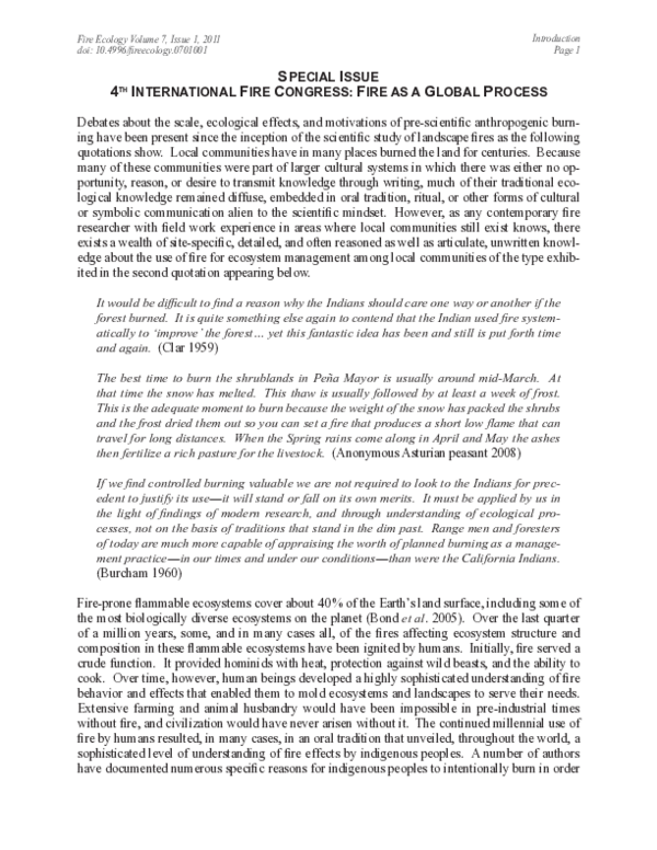 (PDF) Special Issue: 4th International Fire Congress: Fire as a Global ...