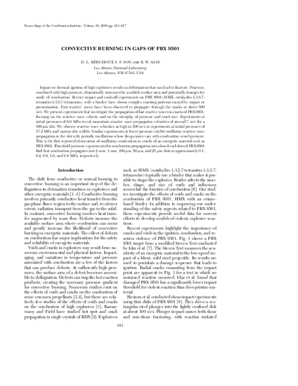 (PDF) Convective burning in gaps of PBX 9501 | Steven Son - Academia.edu