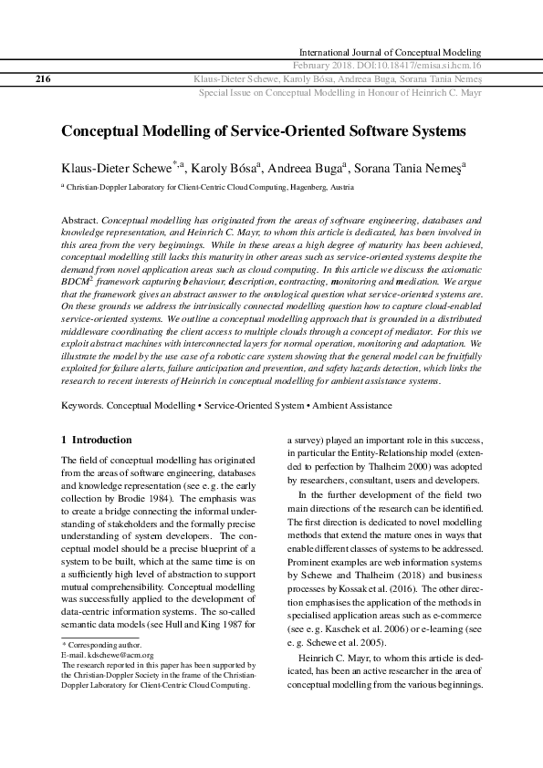 (PDF) Conceptual Modelling of Service-Oriented Software Systems | Tania Nemes - Academia.edu