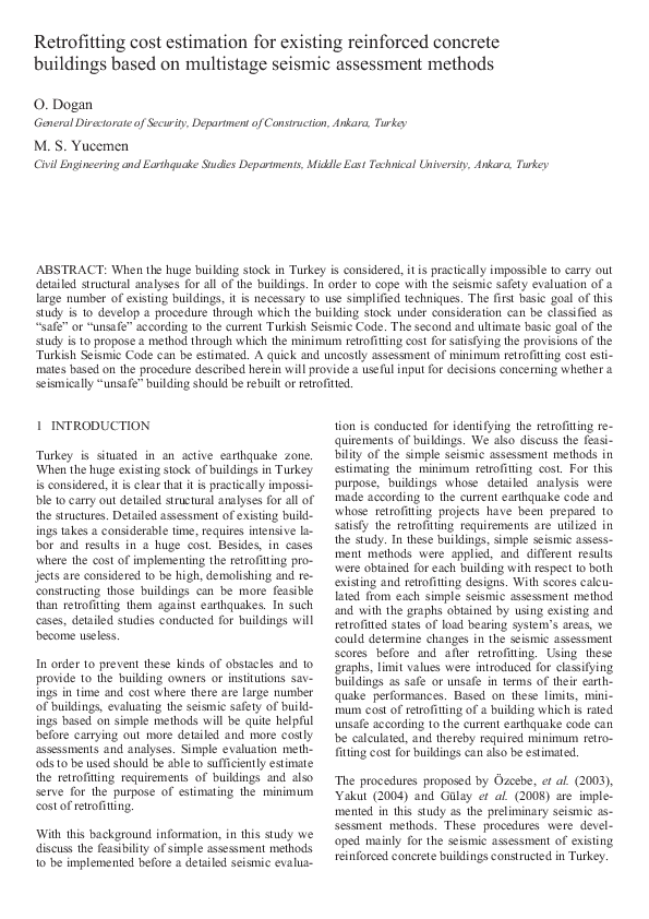 (PDF) Retrofitting cost estimation for existing reinforced concrete ...