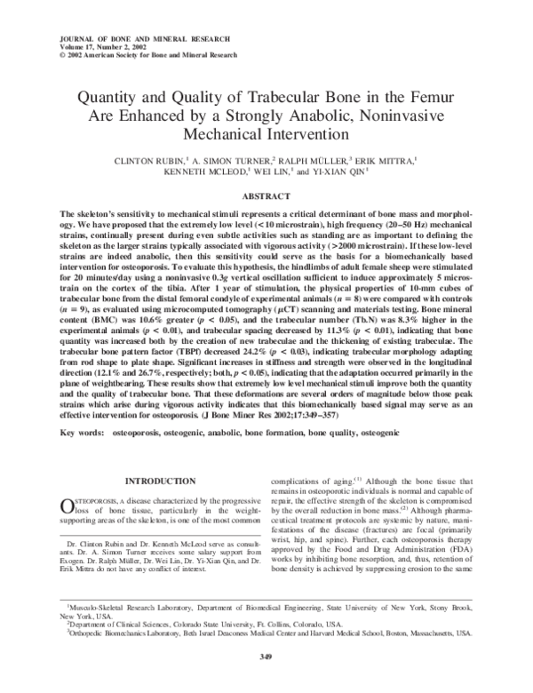 (PDF) Quantity and Quality of Trabecular Bone in the Femur Are Enhanced ...