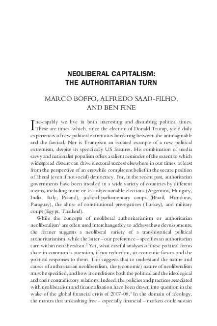 (PDF) Neoliberal Capitalism: The Authoritarian Turn
