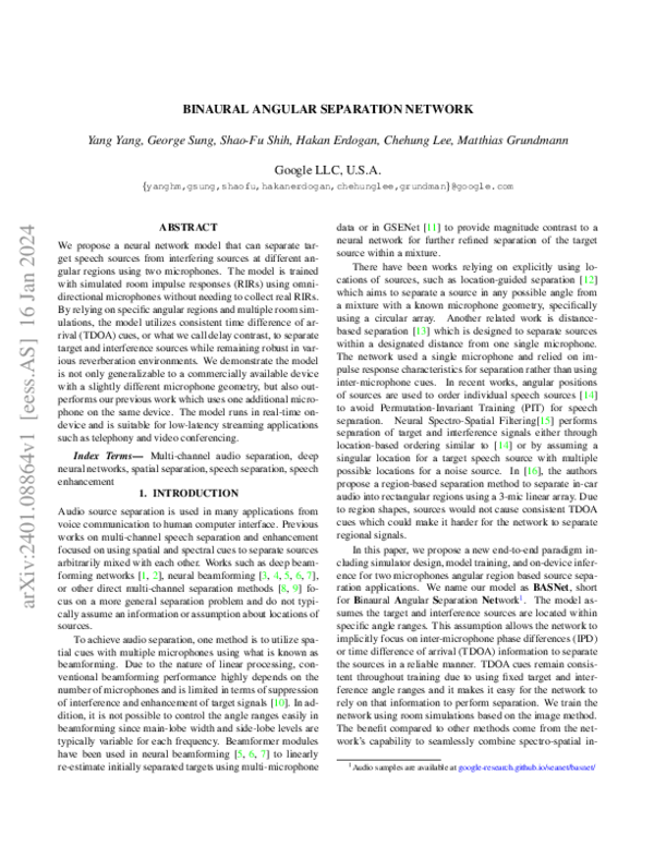 (PDF) Binaural Angular Separation Network | Shao-Fu Shih - Academia.edu