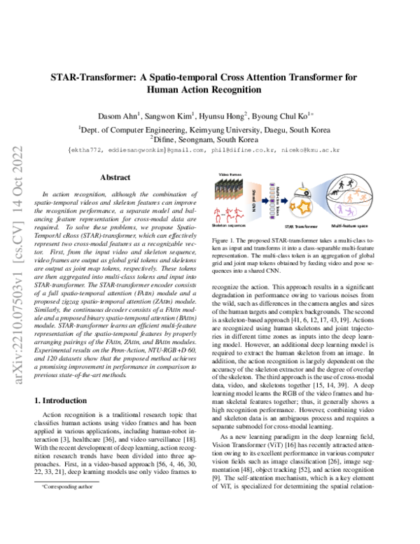 Pdf Star Transformer A Spatio Temporal Cross Attention Transformer