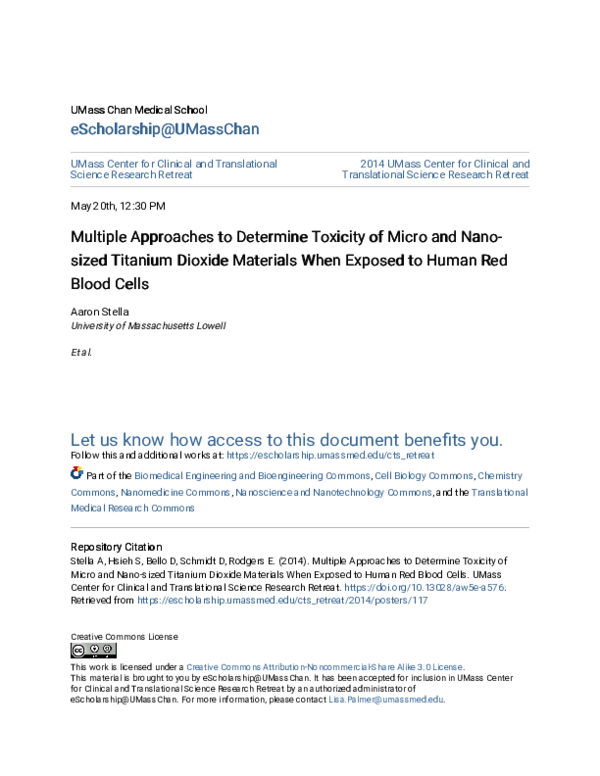 (PDF) Toxicity of Titanium Dioxide on Human RBCs