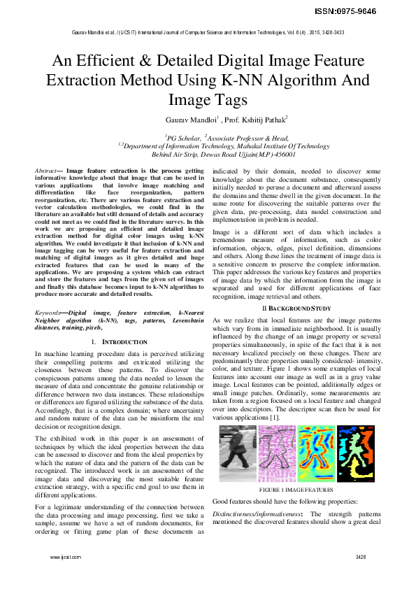 Pdf An Efficient And Detailed Digital Image Feature Extraction Method Using K Nn Algorithm And