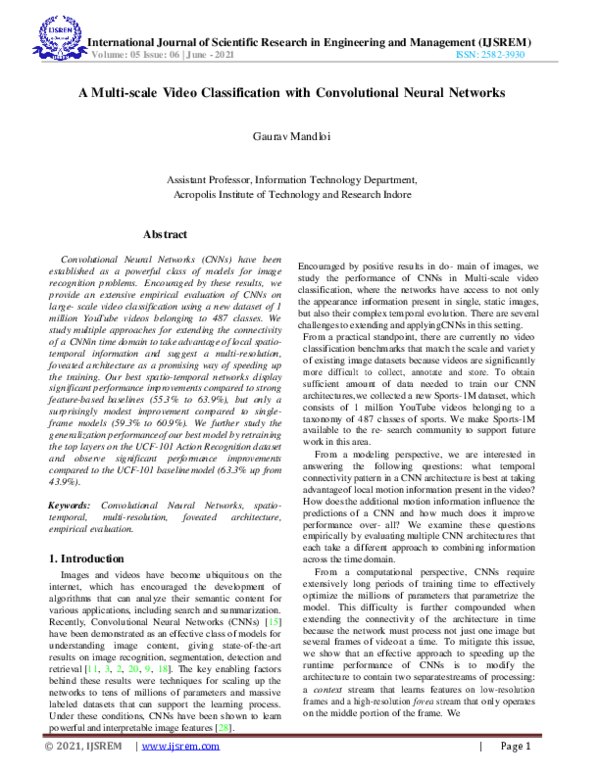 (PDF) A Multi-scale Video Classification with Convolutional Neural Networks