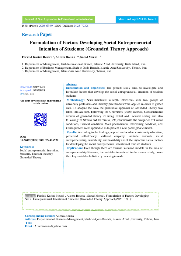 (PDF) Formulation of Factors Developing Social Entrepreneurial ...