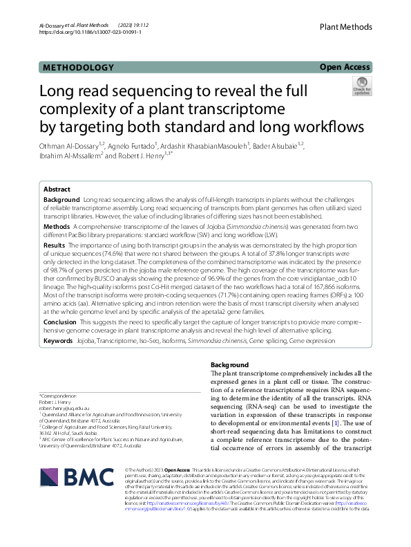 (PDF) Long read sequencing to reveal the full complexity of a plant ...