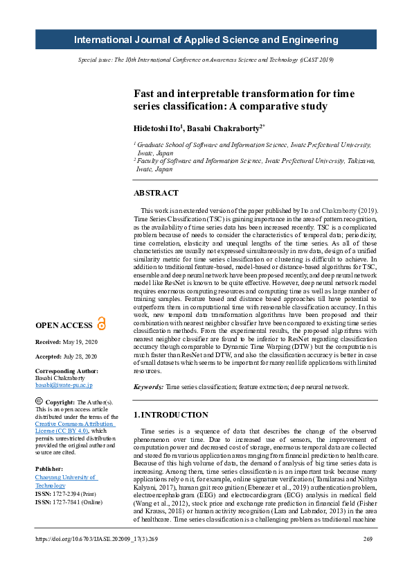 (PDF) Fast and interpretable transformation for time series ...