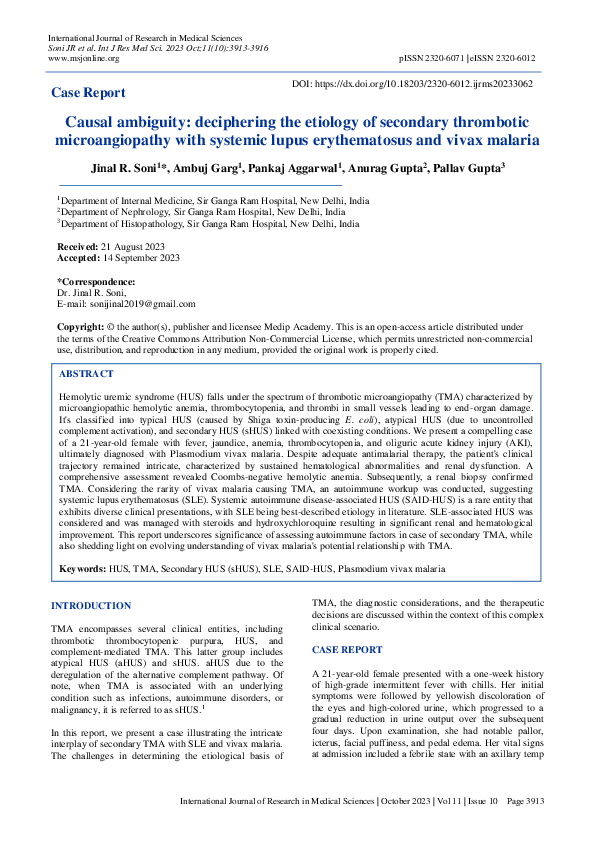 (PDF) Causal ambiguity: deciphering the etiology of secondary ...