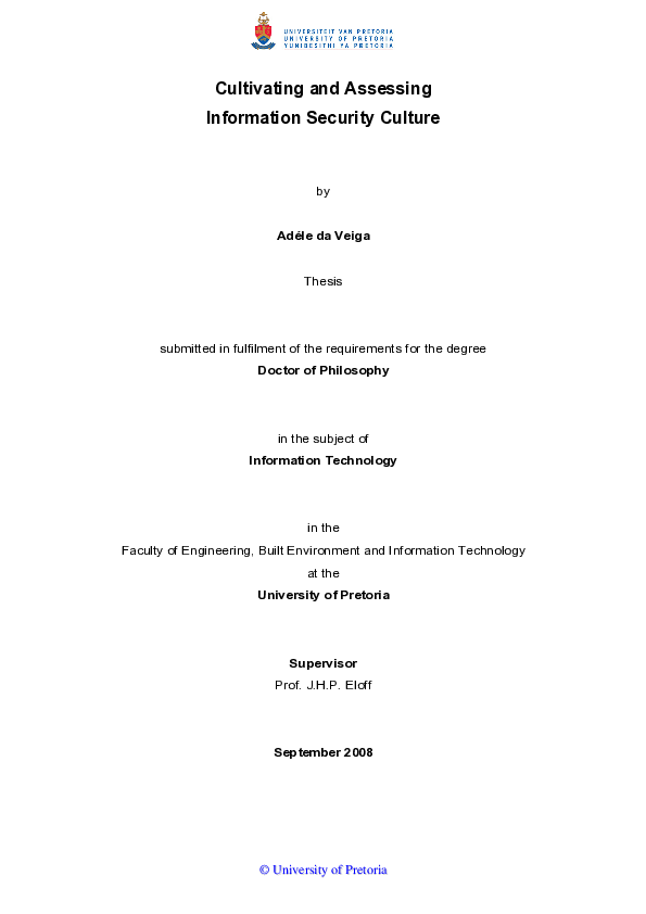 Pdf Cultivating And Assessing Information Security Culture