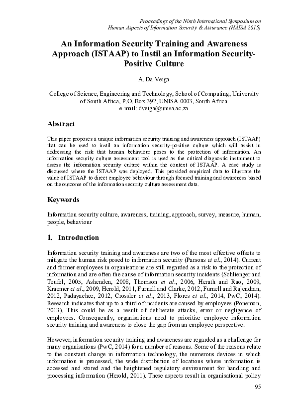 (PDF) An Information Security Training and Awareness Approach (ISTAAP ...