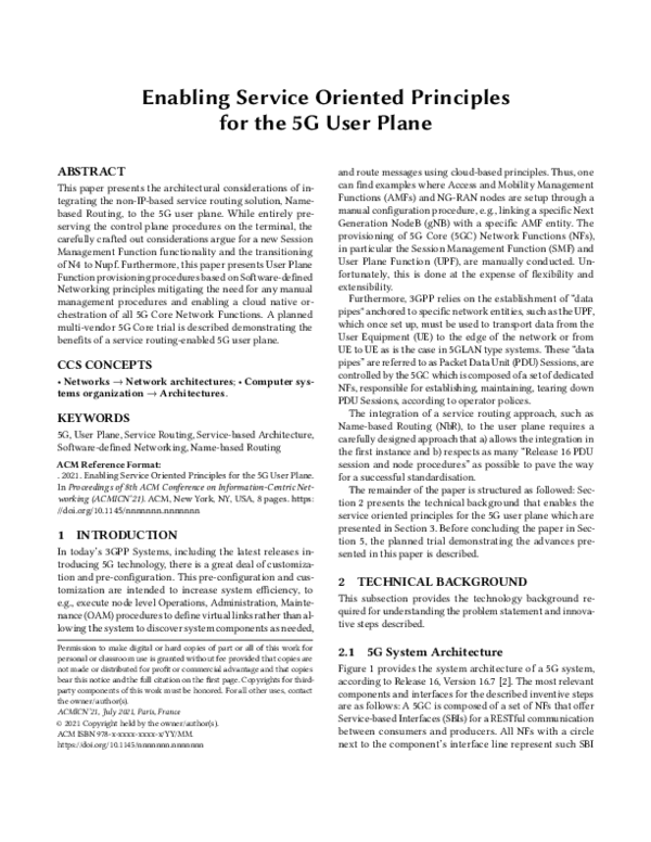 (PDF) Service-Oriented Principles in 5G User Plane