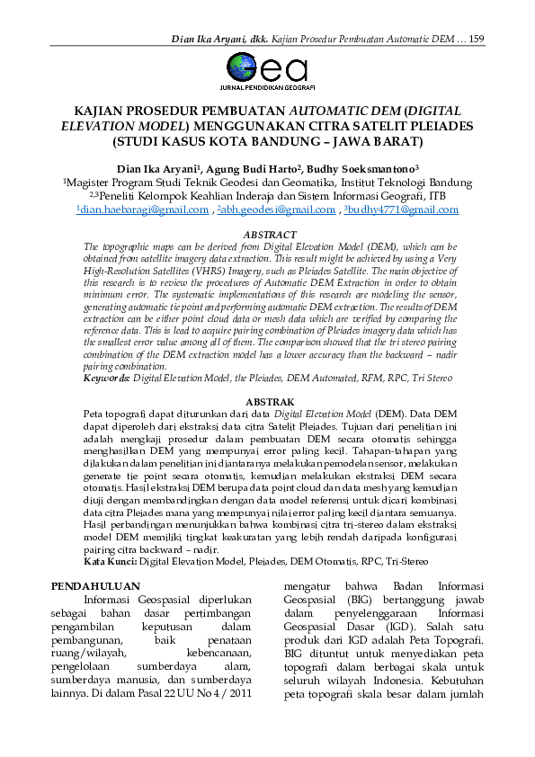 (PDF) Study of Automatic Dem (Digital Elevation Model) Procedure Using ...