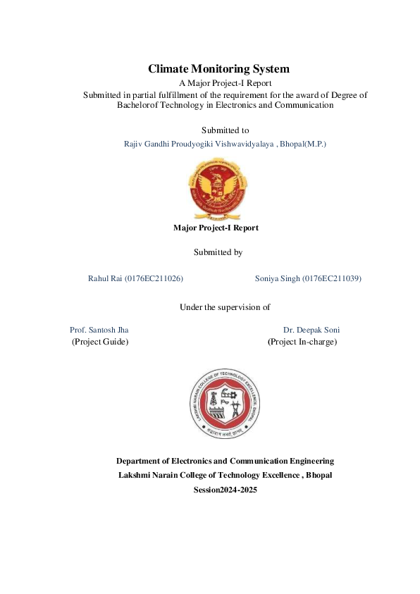 (PDF) Climate Monitoring System