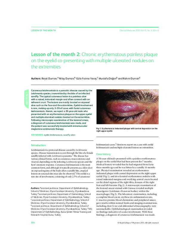 (PDF) Lesson of the month 2: Chronic erythematous painless plaque on ...