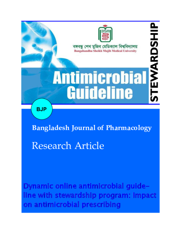(PDF) Dynamic online antimicrobial guideline with stewardship program: Impact on antimicrobial ...