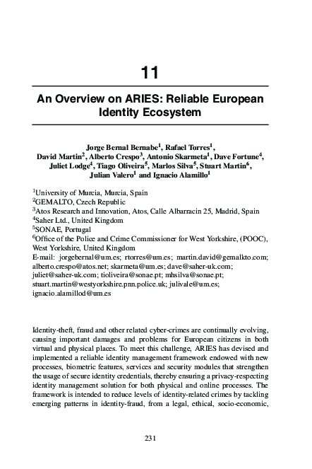 (PDF) An Overview on ARIES: Reliable European Identity Ecosystem