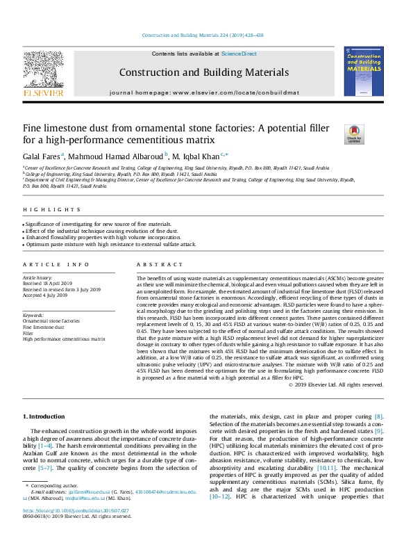 (PDF) Fine limestone dust from ornamental stone factories: A potential ...