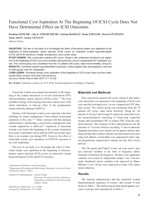 (PDF) Functional Cyst Aspiration At The Beginning Of ICSI Cycle Does ...