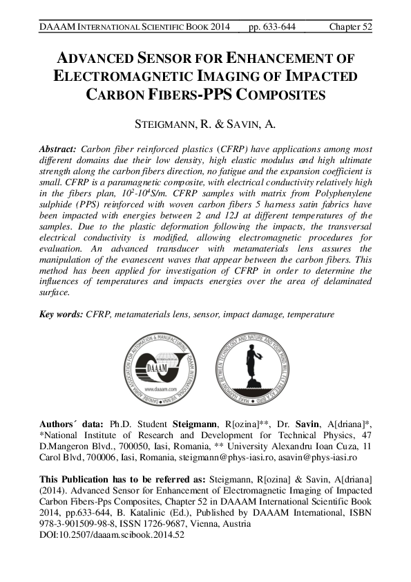 (PDF) Advanced Sensor for Enhancement of Electromagnetic Imaging of Impacted Carbon Fibers-Pps ...