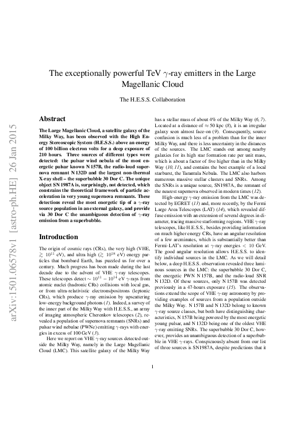 (PDF) Astrophysics. The exceptionally powerful TeV γ-ray emitters in ...