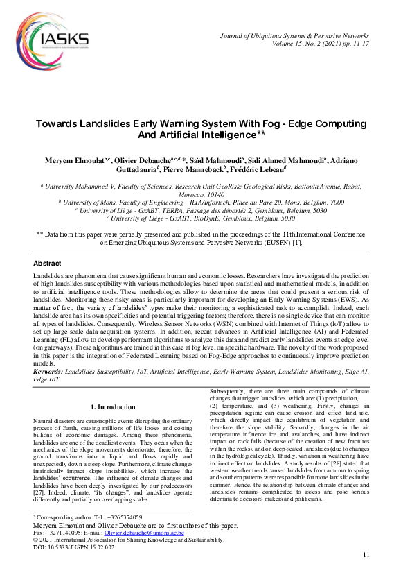 (PDF) Towards Landslides Early Warning System With Fog - Edge Computing ...