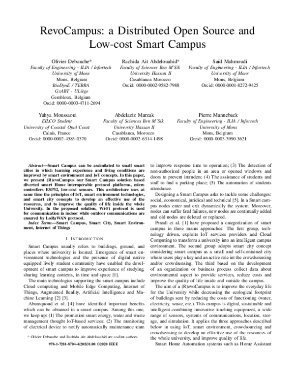 (PDF) RevoCampus: a Distributed Open Source and Low-cost Smart Campus