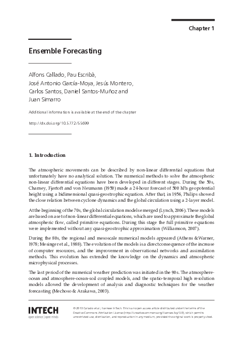 (PDF) Ensemble Forecasting