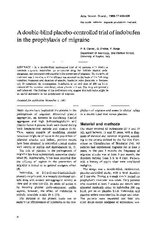 (PDF) A double-blind placebo-controlled trial of indobufen in the ...