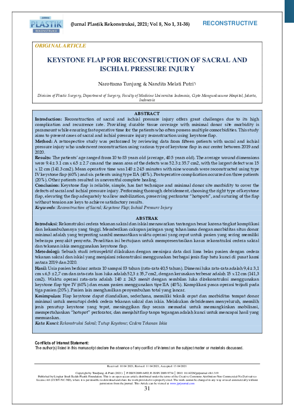 (PDF) Keystone Flap for Reconstruction of Sacral and Ischial Pressure ...
