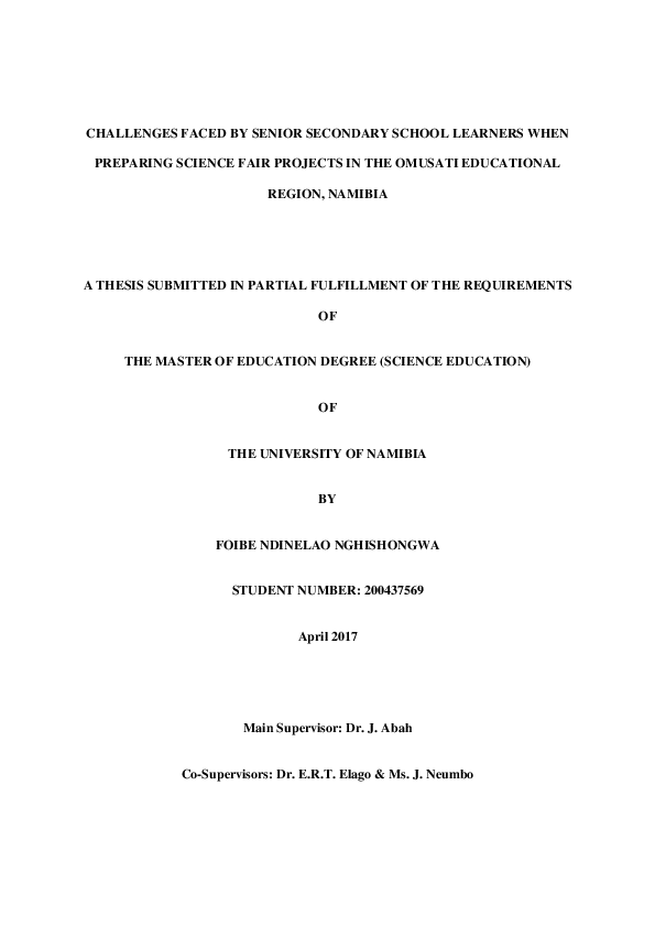 (PDF) Challenges faced by senior secondary school learners when ...