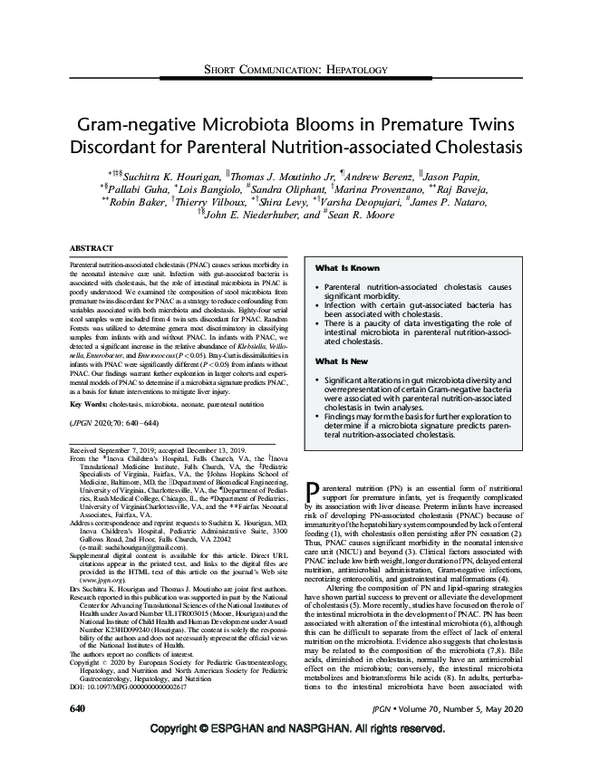 (PDF) Gram-negative Microbiota Blooms in Premature Twins Discordant for ...