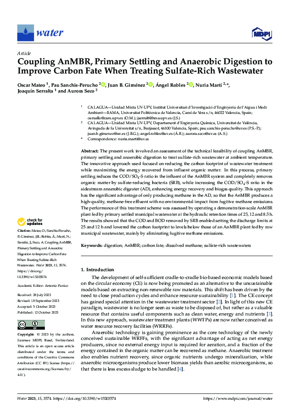 (PDF) Coupling AnMBR, Primary Settling and Anaerobic Digestion to ...