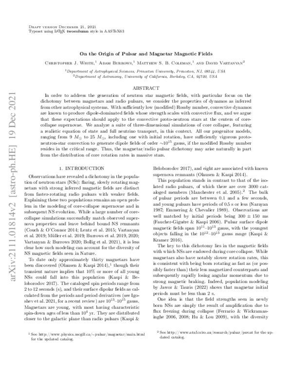 (PDF) On the Origin of Pulsar and Magnetar Magnetic Fields