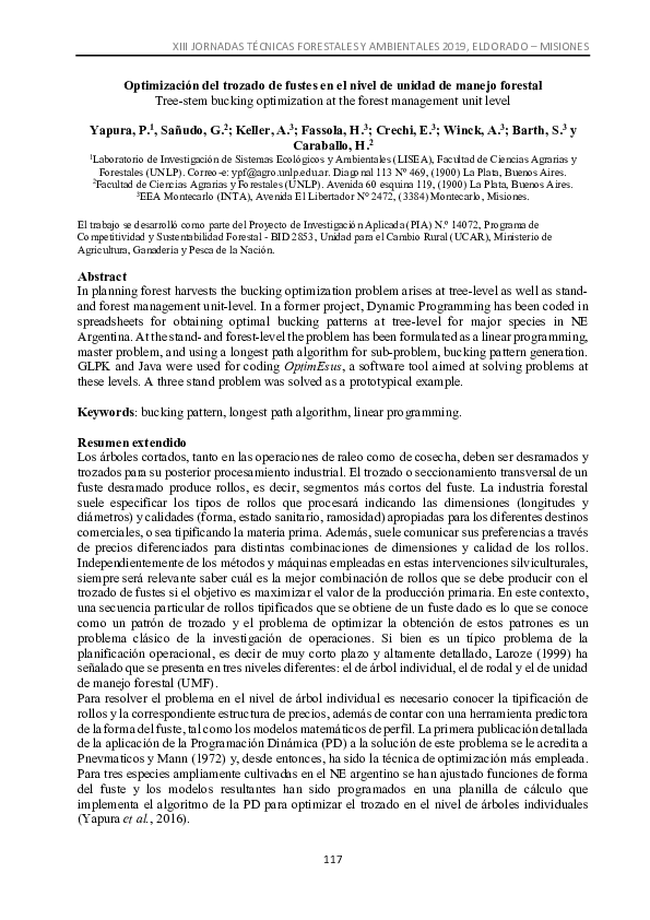 (PDF) Tree-stem bucking optimization at the forest management unit level