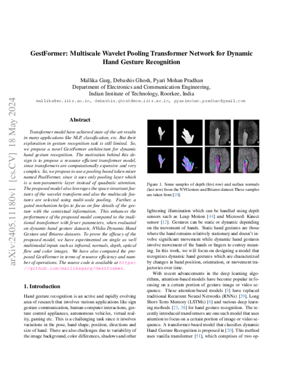 (PDF) GestFormer: Multiscale Wavelet Pooling Transformer Network for Dynamic Hand Gesture ...