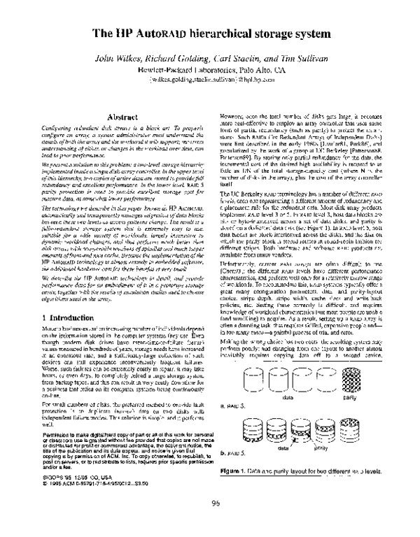 (PDF) The HP lhtoRAID hierarchical storage system