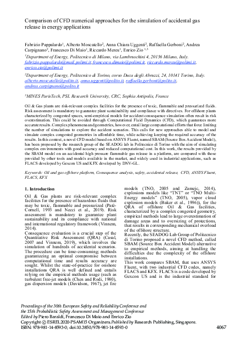 (PDF) Comparison of CFD Numerical Approaches for the Simulation of Accidental Gas Release in ...