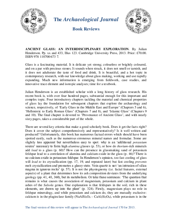 (PDF) Ancient Glass
