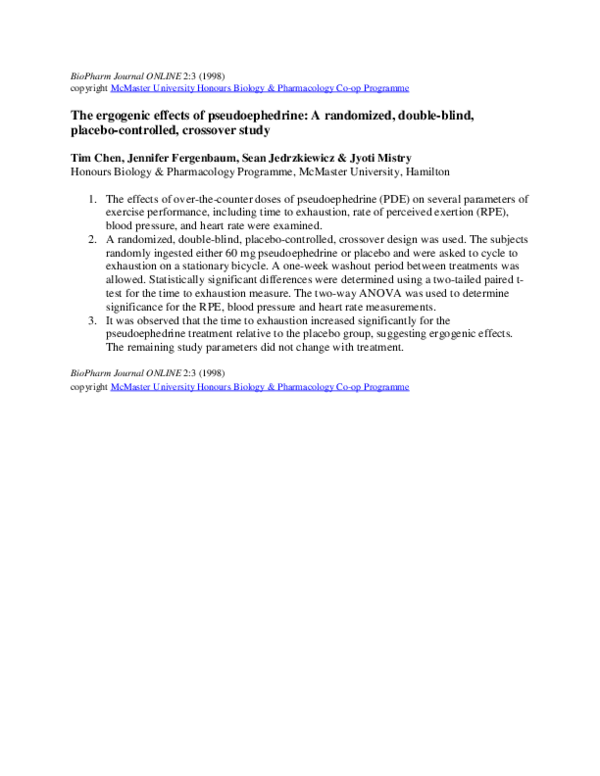 (PDF) The ergogenic effects of pseudoephedrine: A randomized, double-blind, placebo-controlled ...