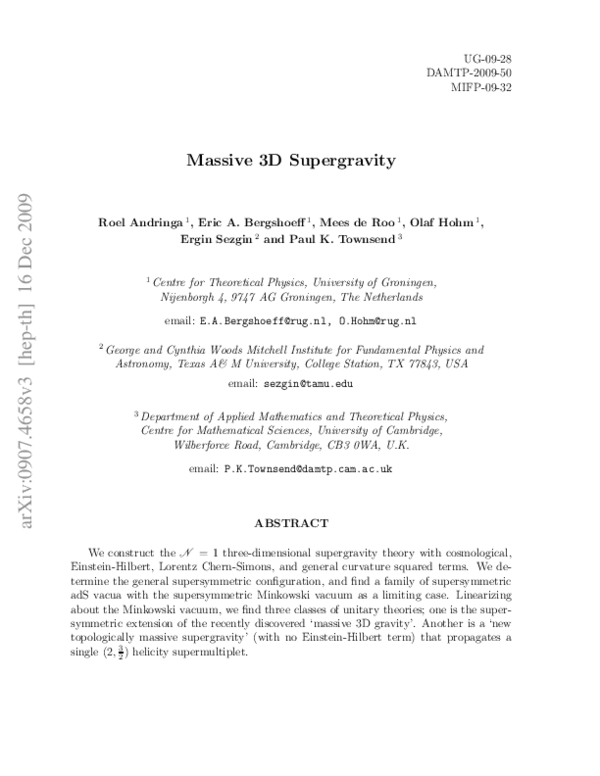 (PDF) On maximal massive 3D supergravity