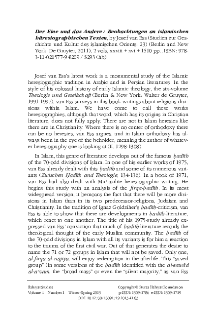 (PDF) Der Eine und das Andere : Beobachtungen an islamischen ...