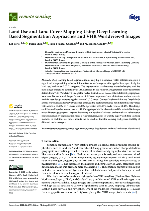 (PDF) Land Use and Land Cover Mapping Using Deep Learning Based ...