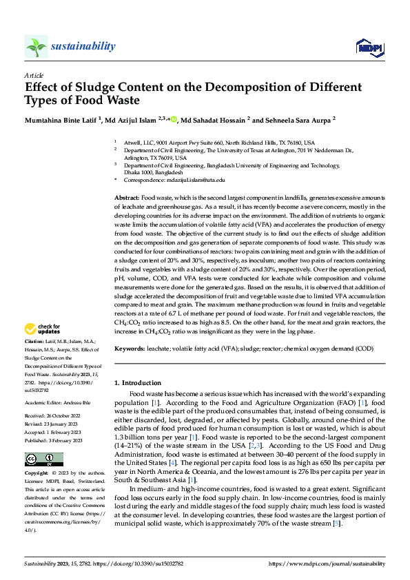 (PDF) Effect of Sludge Content on the Decomposition of Different Types ...
