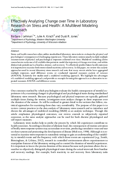 (PDF) Effectively Analyzing Change over Time in Laboratory Research on ...