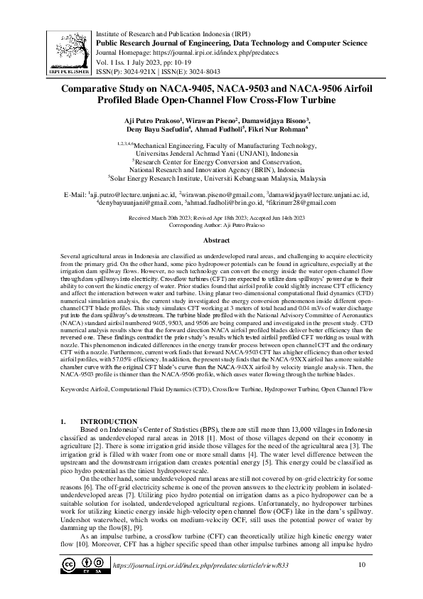 (PDF) Comparative Study on NACA-9405, NACA-9503 and NACA-9506 Airfoil ...