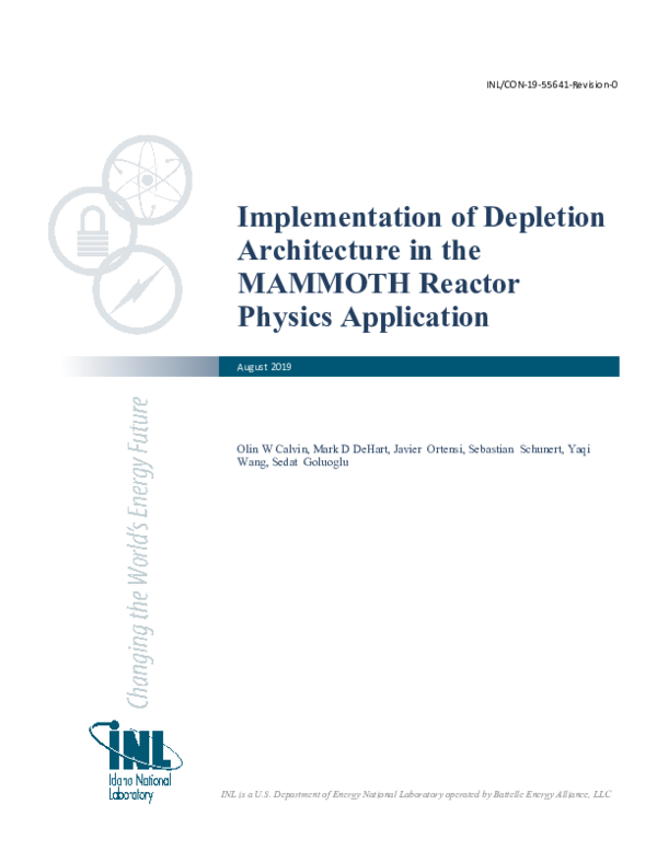 (PDF) Implementation of Depletion Architecture in the MAMMOTH Reactor Physics Application