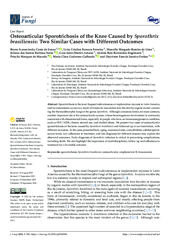 (PDF) Osteoarticular Sporotrichosis of the Knee Caused by Sporothrix ...
